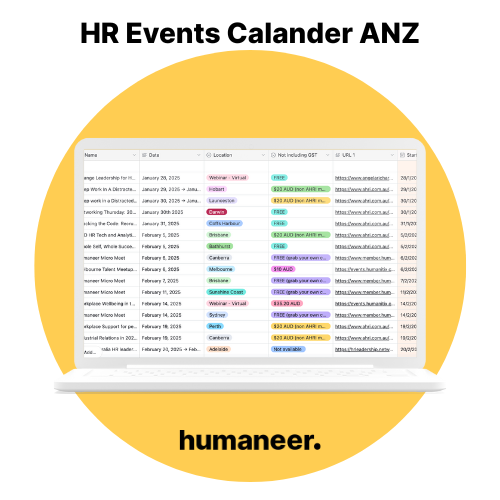 HR events Calander ANZ